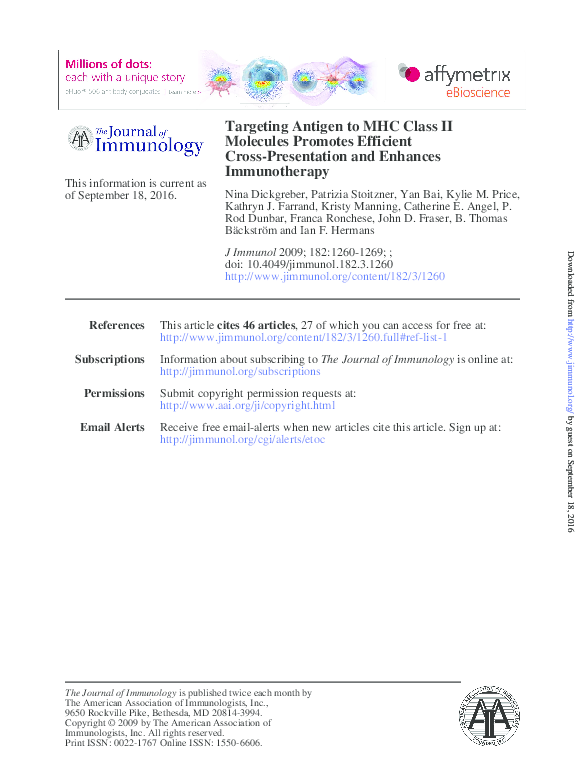 (PDF) Targeting Antigen to MHC Class II Molecules Promotes Efficient ...