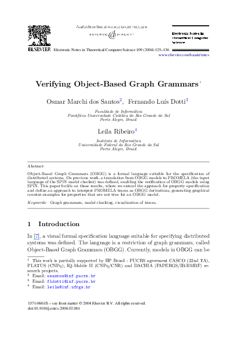 (PDF) Verifying Object-Based Graph Grammars