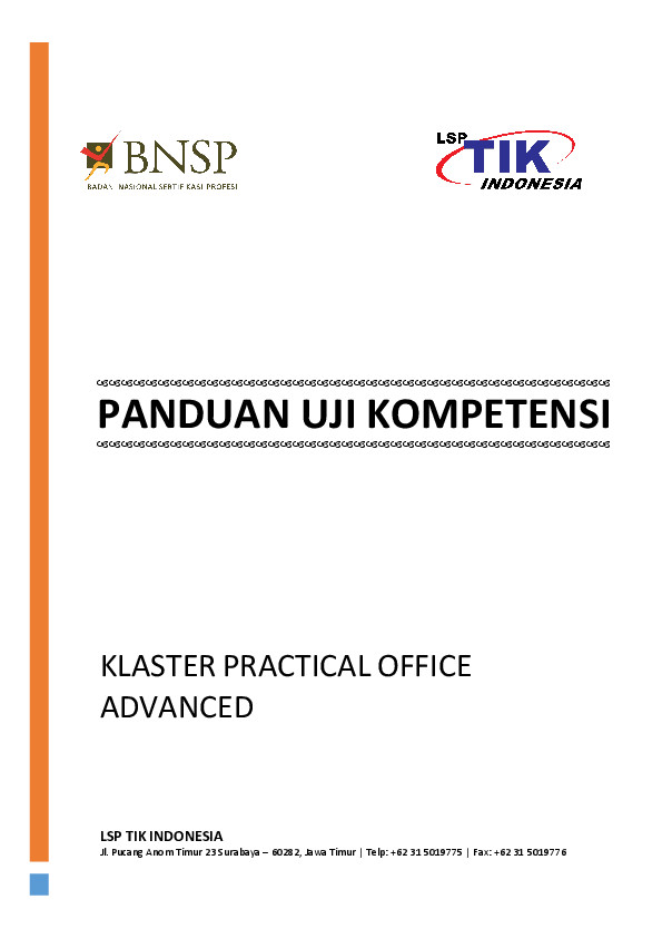 (PDF) PANDUAN UJI KOMPETENSI KLASTER PRACTICAL OFFICE ADVANCED LSP TIK INDONESIA PANDUAN UJI ...