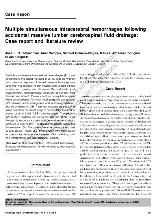 (PDF) . Multiple ICH. Case Report