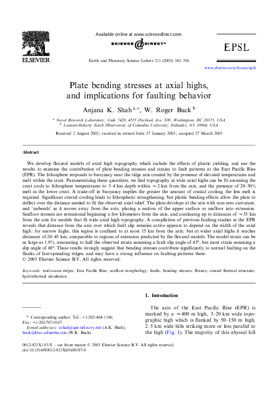 (PDF) Plate bending stresses at axial highs, and implications for ...