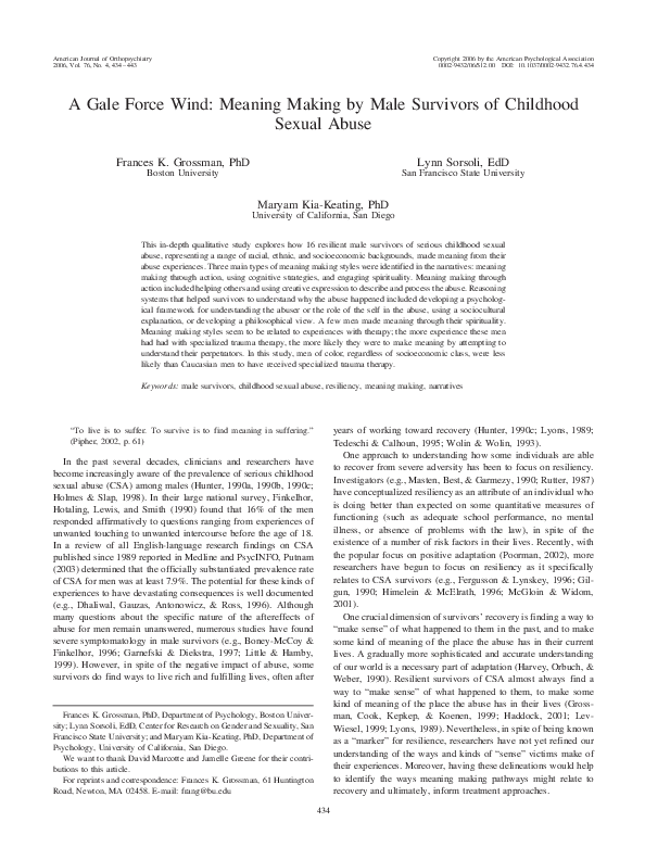(PDF) A Gale Force Wind: Meaning Making by Male Survivors of Childhood ...