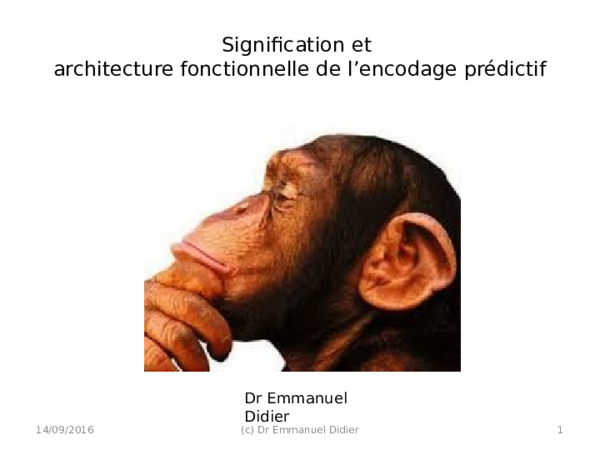 (PPT) Signification et architecture fonctionnelle du codage prédictif / Meaning and functional ...