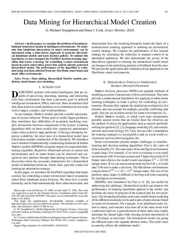 (PDF) Data Mining for Hierarchical Model Creation