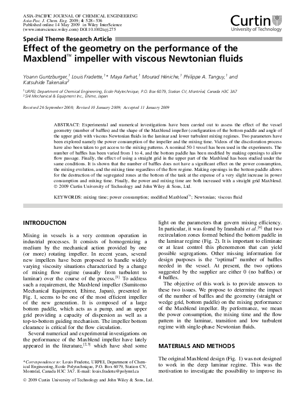 (PDF) Effect of the geometry on the performance of the Maxblend ...