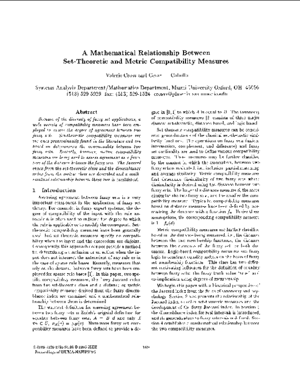 (PDF) A mathematical relationship between set-theoretic and metric ...