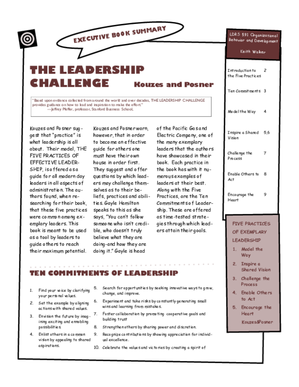 (PDF) THE LEADERSHIP CHALLENGE Kouzes and Posner