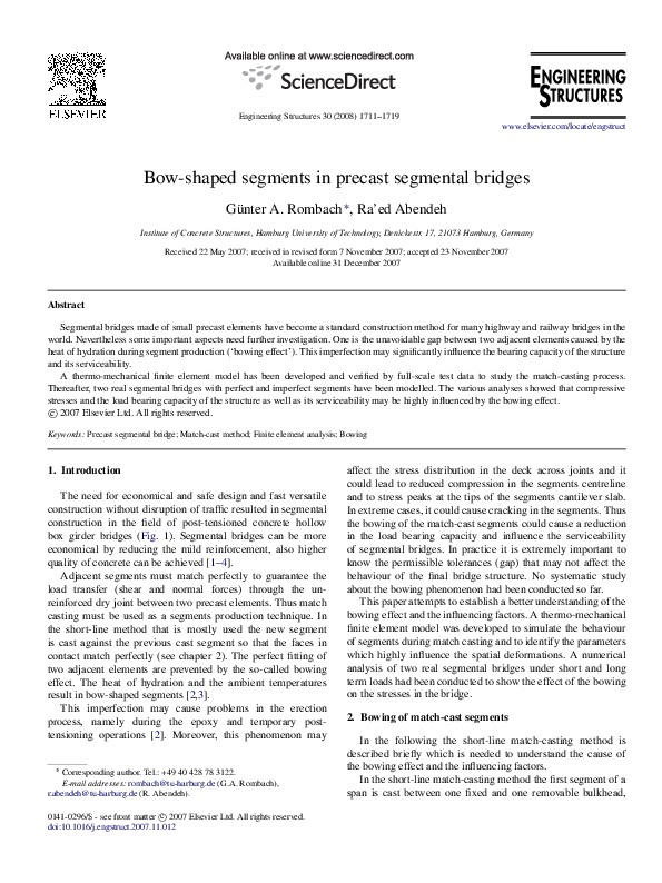 (PDF) Bow-shaped segments in precast segmental bridges