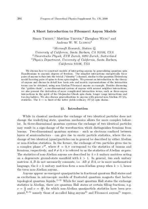 (PDF) Fibonacci Anyon Models: A Comprehensive Guide