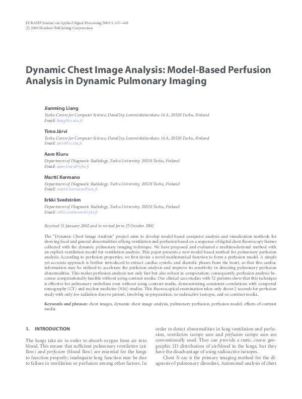 (PDF) Dynamic Chest Image Analysis: Model-Based Perfusion Analysis in Dynamic Pulmonary Imaging ...