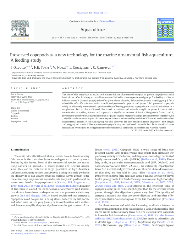 (PDF) Preserved copepods as a new technology for the marine ornamental ...