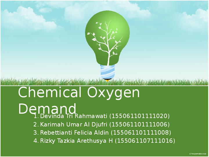 (PPT) COD (Chemical Oxygen Demand) FIX