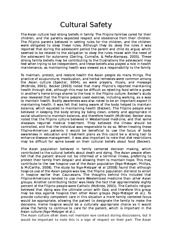 (DOC) Cultural Safety