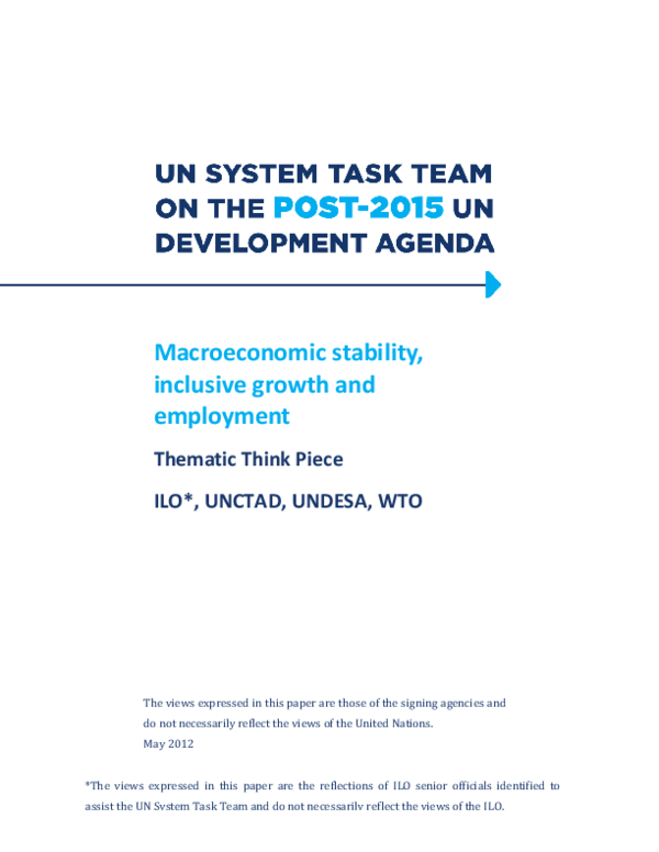 (PDF) Macroeconomic stability, inclusive growth and employment