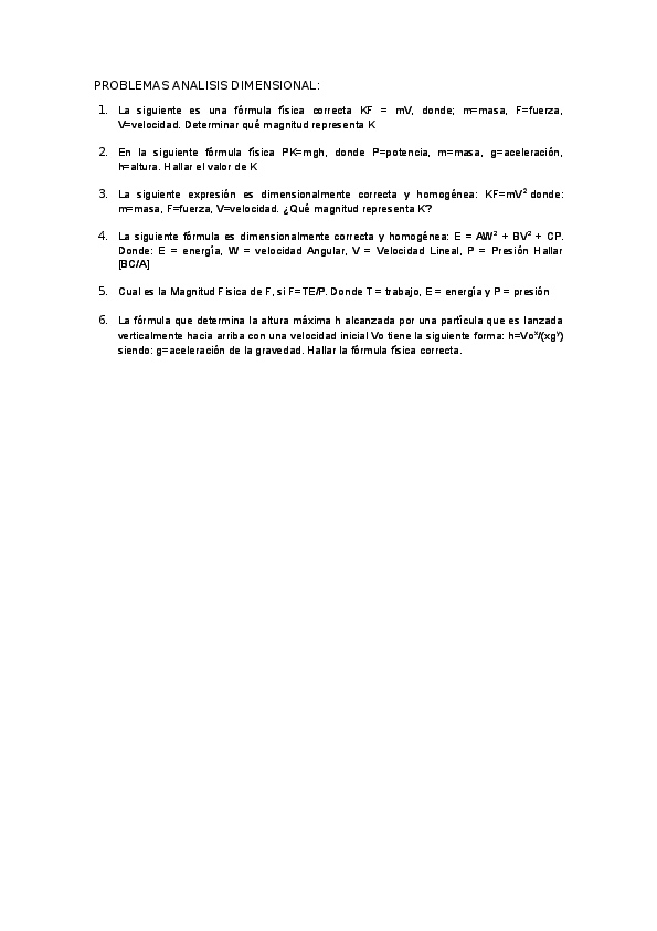 (DOC) PROBLEMAS ANALISIS DIMENSIONAL