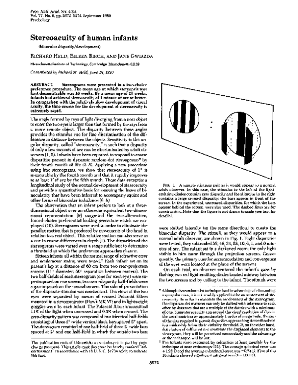 (PDF) Stereoacuity of Human Infants