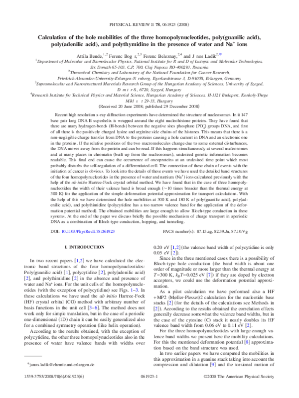 (PDF) Calculation of the hole mobilities of the three ...