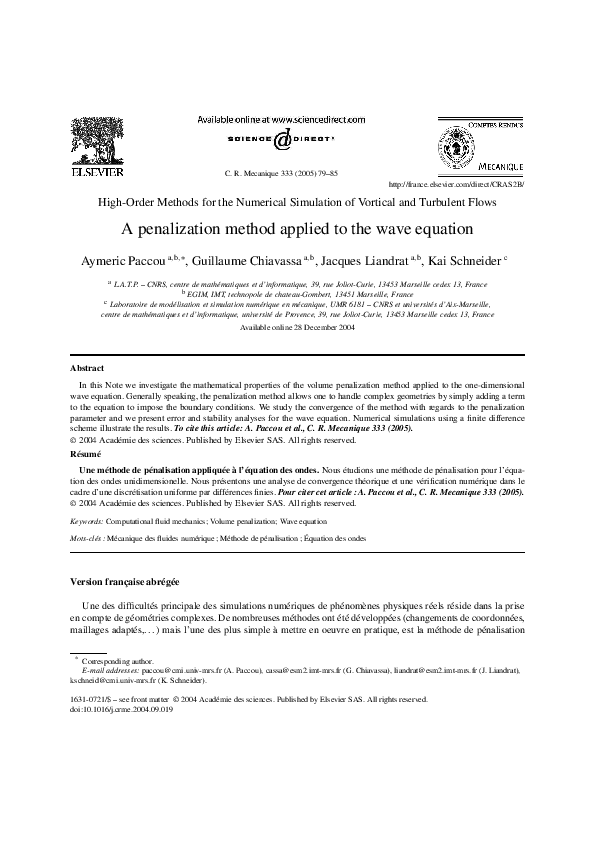 (PDF) A penalization method applied to the wave equation