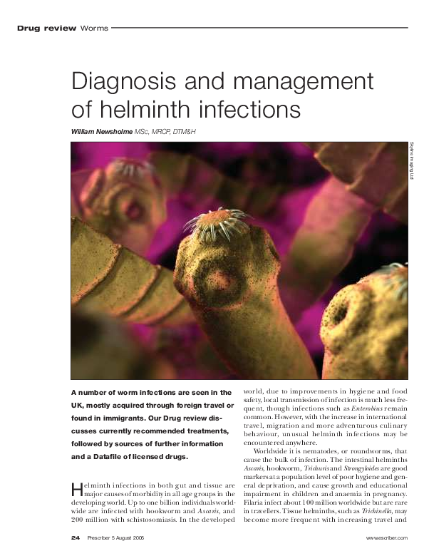 (PDF) Diagnosis and management of helminth infections