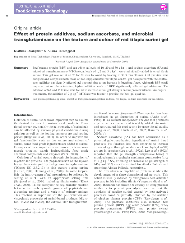 (PDF) Effect of protein additives, sodium ascorbate, and microbial ...