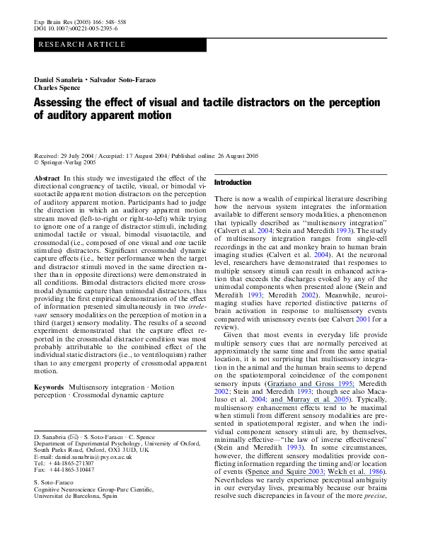 (PDF) Assessing the effect of visual and tactile distractors on the perception of auditory ...