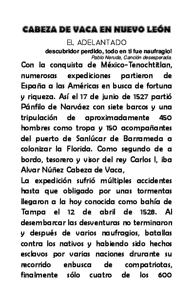 (PDF) Álvar Nuñez Cabeza de Vaca en Nuevo León