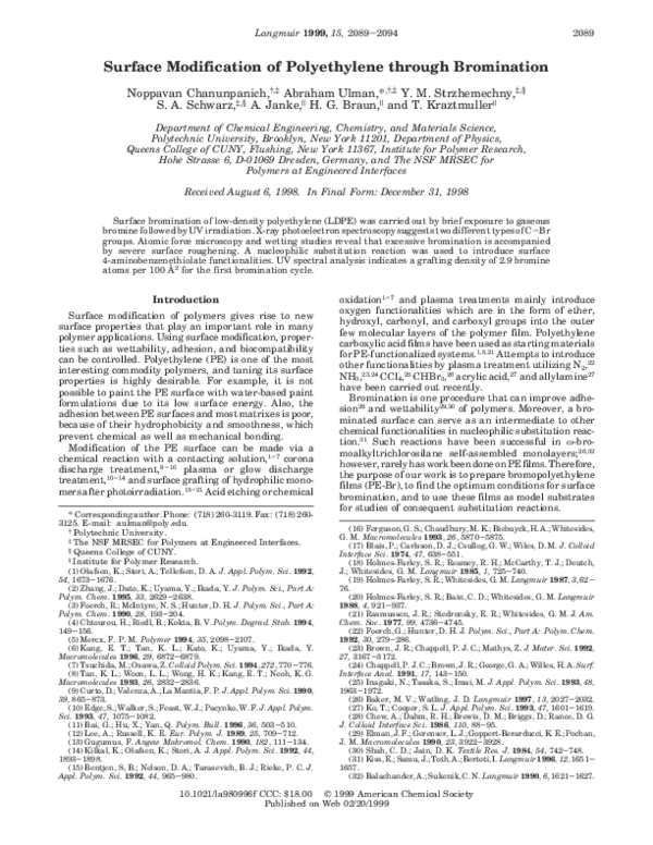 (PDF) Surface Modification of Polyethylene through Bromination