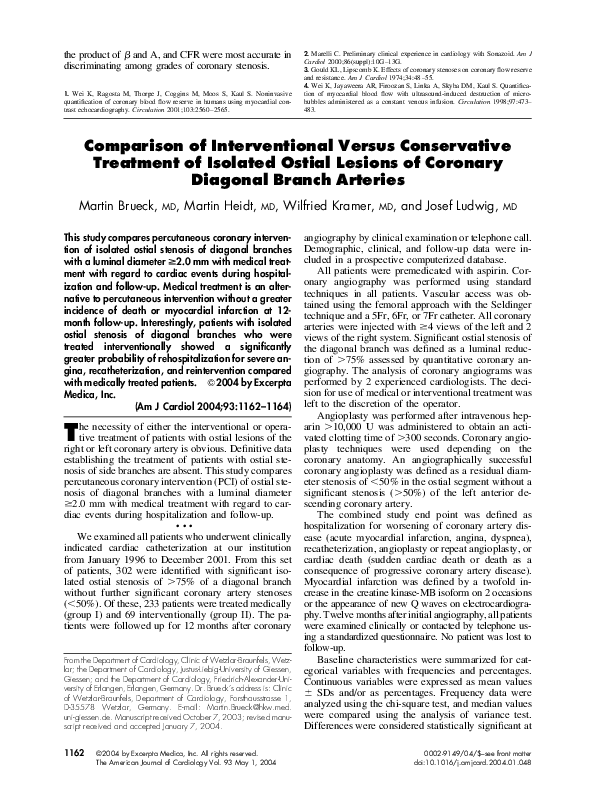 (PDF) Comparison of interventional versus conservative treatment of ...