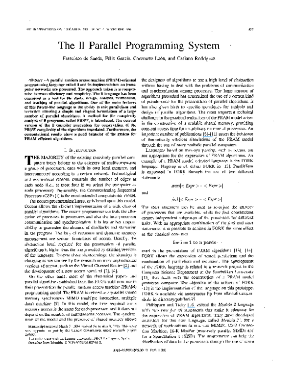 (PDF) The II parallel programming system