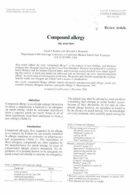 (PDF) Compound allergy. An overview