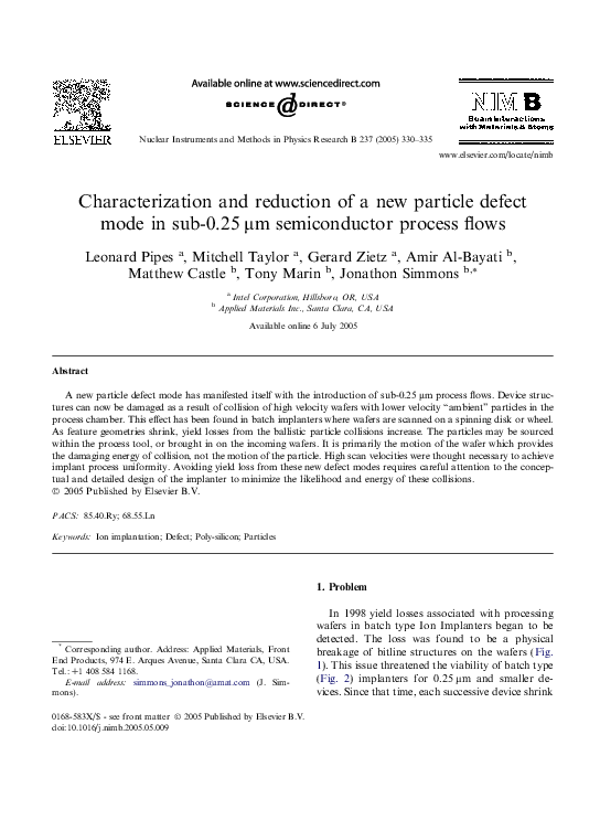 (PDF) Characterization and reduction of a new particle defect mode in ...
