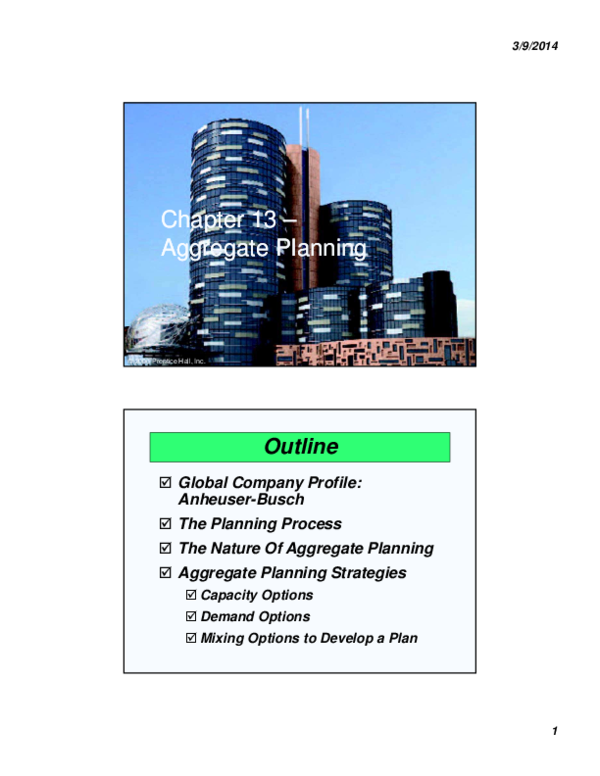 (PDF) Chapter 13 – Aggregate Planning Chapter 13 – Aggregate Planning