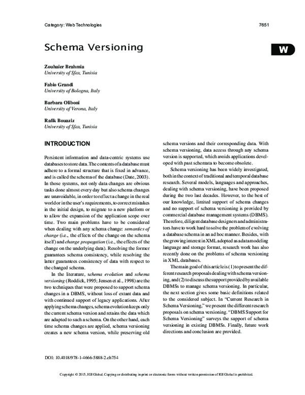 (PDF) Schema Versioning