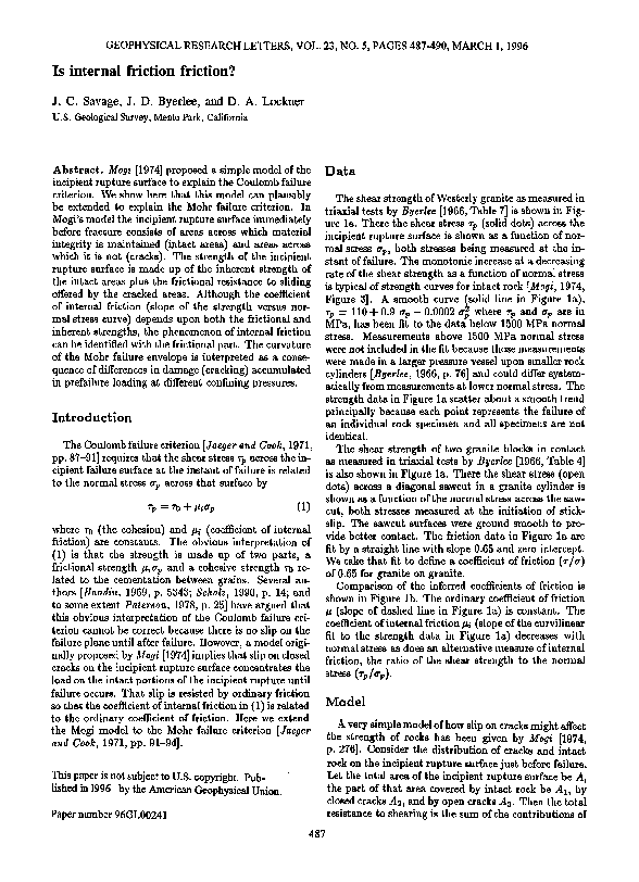 (PDF) Is internal friction friction?