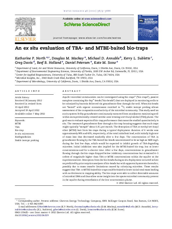 (PDF) An ex situ evaluation of TBA-and MTBE-baited bio-traps