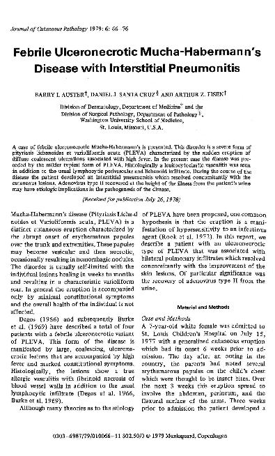 (PDF) Febrile Ulceronecrotic Mucha-Habermann's Disease with ...