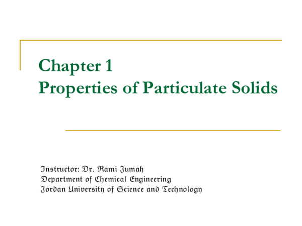 (PDF) Chapter 1 Properties of Particulate Solids
