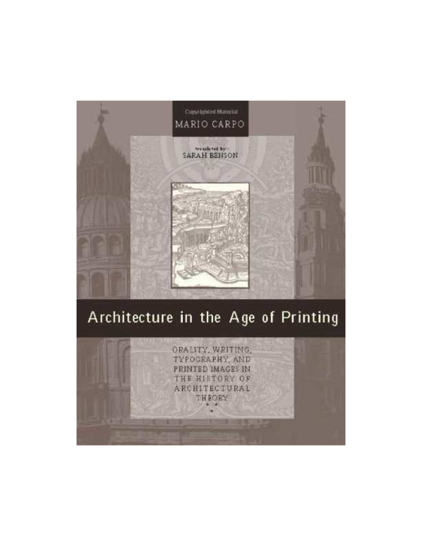 (PDF) [Translation of book by Mario Carpo] Architecture in the Age of ...