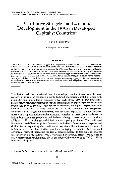 (PDF) Distributive Struggle and Economic Development in the 1970s in ...