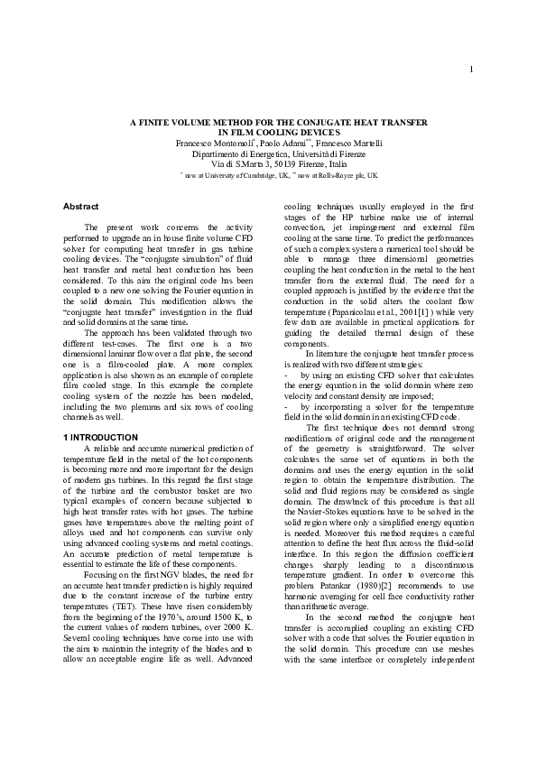 (PDF) A finite-volume method for the conjugate heat transfer in film ...