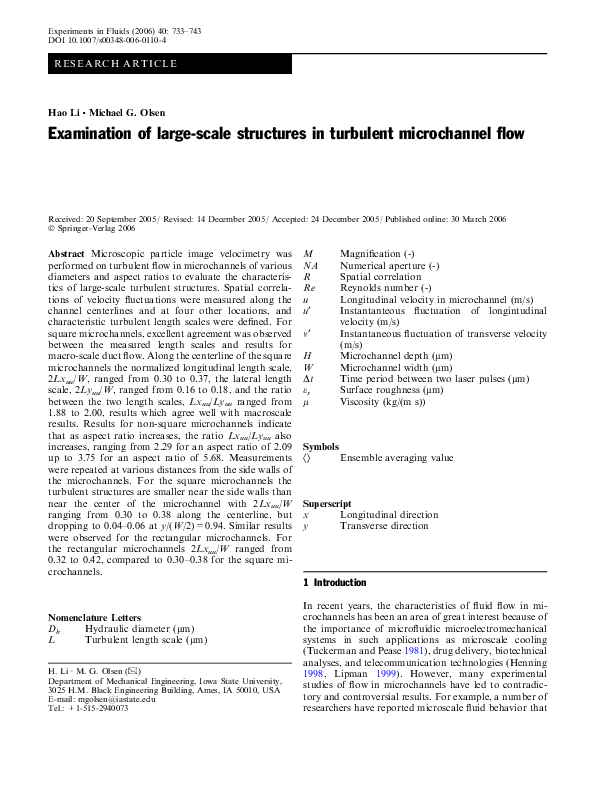 Pdf Examination Of Large Scale Structures In A Turbulent Plane Mixing Layer Part 1 Proper