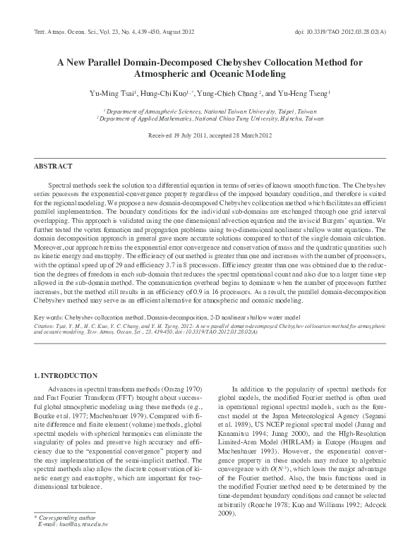 Pdf A New Parallel Domain Decomposed Chebyshev Collocation Method For