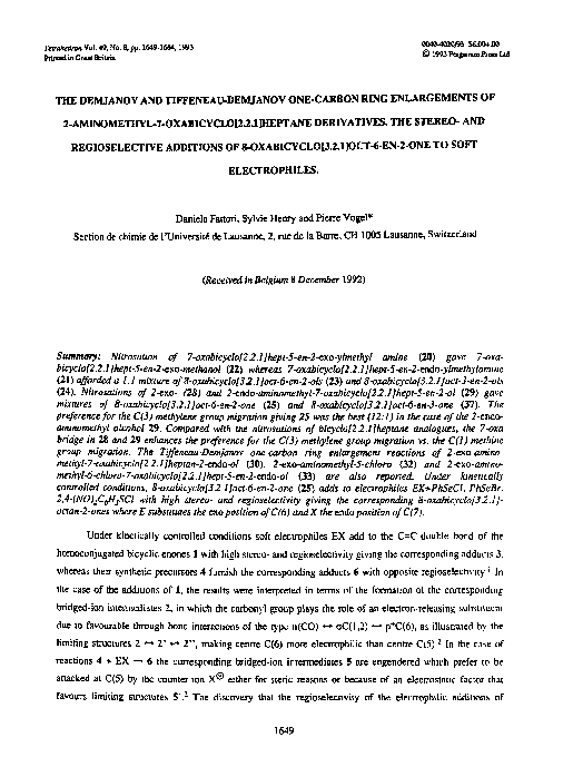 (PDF) The Demjanov and Tiffeneau-Demjanov one-carbon ring enlargements ...