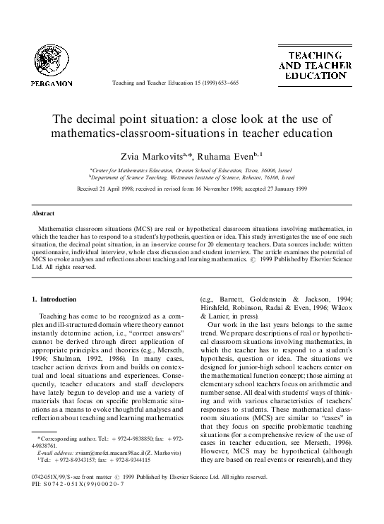 (PDF) The decimal point situation: a close look at the use of ...