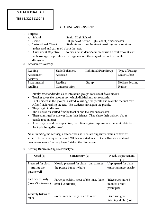 (DOC) READING ASSESSMENT