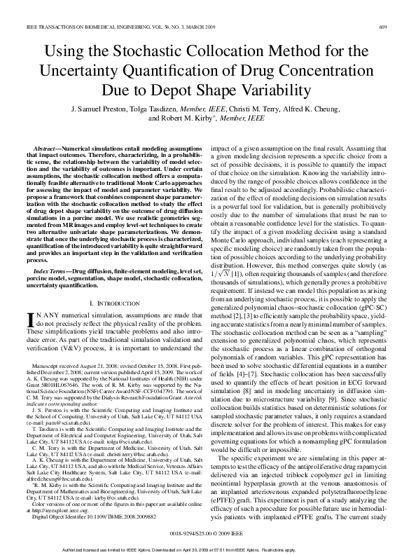 (PDF) Using the Stochastic Collocation Method for the Uncertainty Quantification of Drug ...