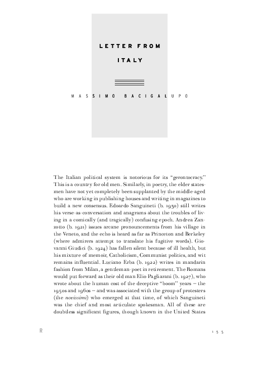 (PDF) LETTER FROM ITALY