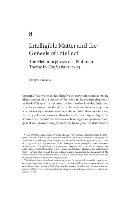 (PDF) Intelligible Matter and the Genesis of Intellect. The ...