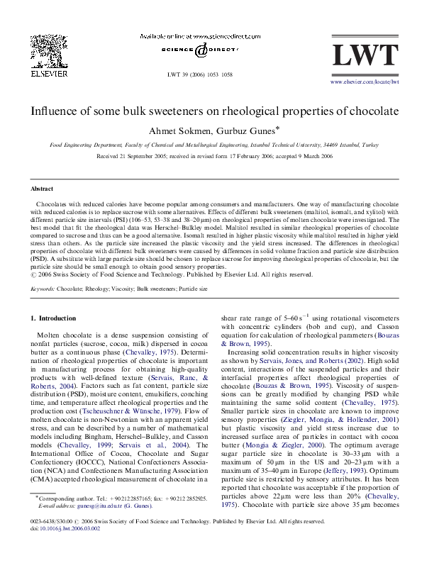 (PDF) Influence of some bulk sweeteners on rheological properties of ...