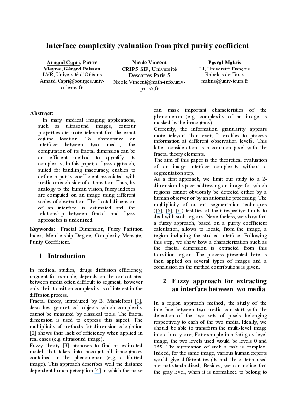 (PDF) Interface complexity evaluation from pixel purity coefficient